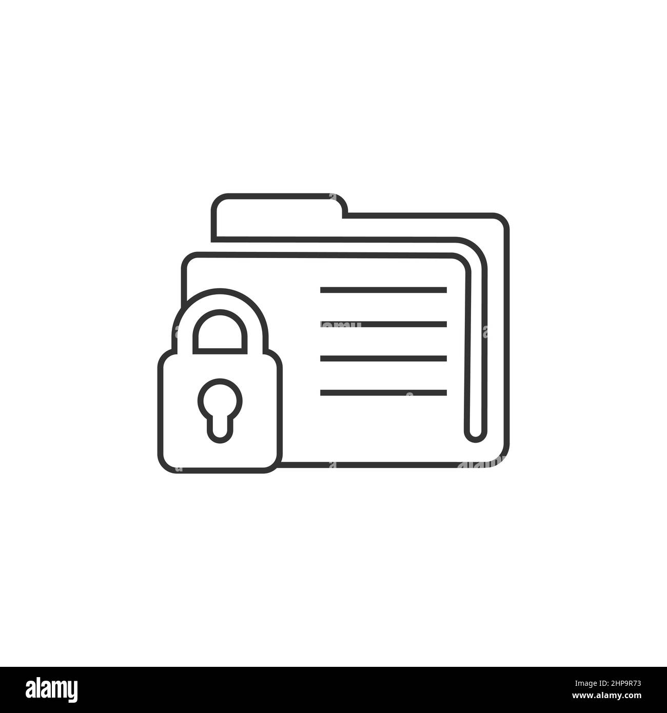 Files folder permission icon in flat style. Document access vector ...
