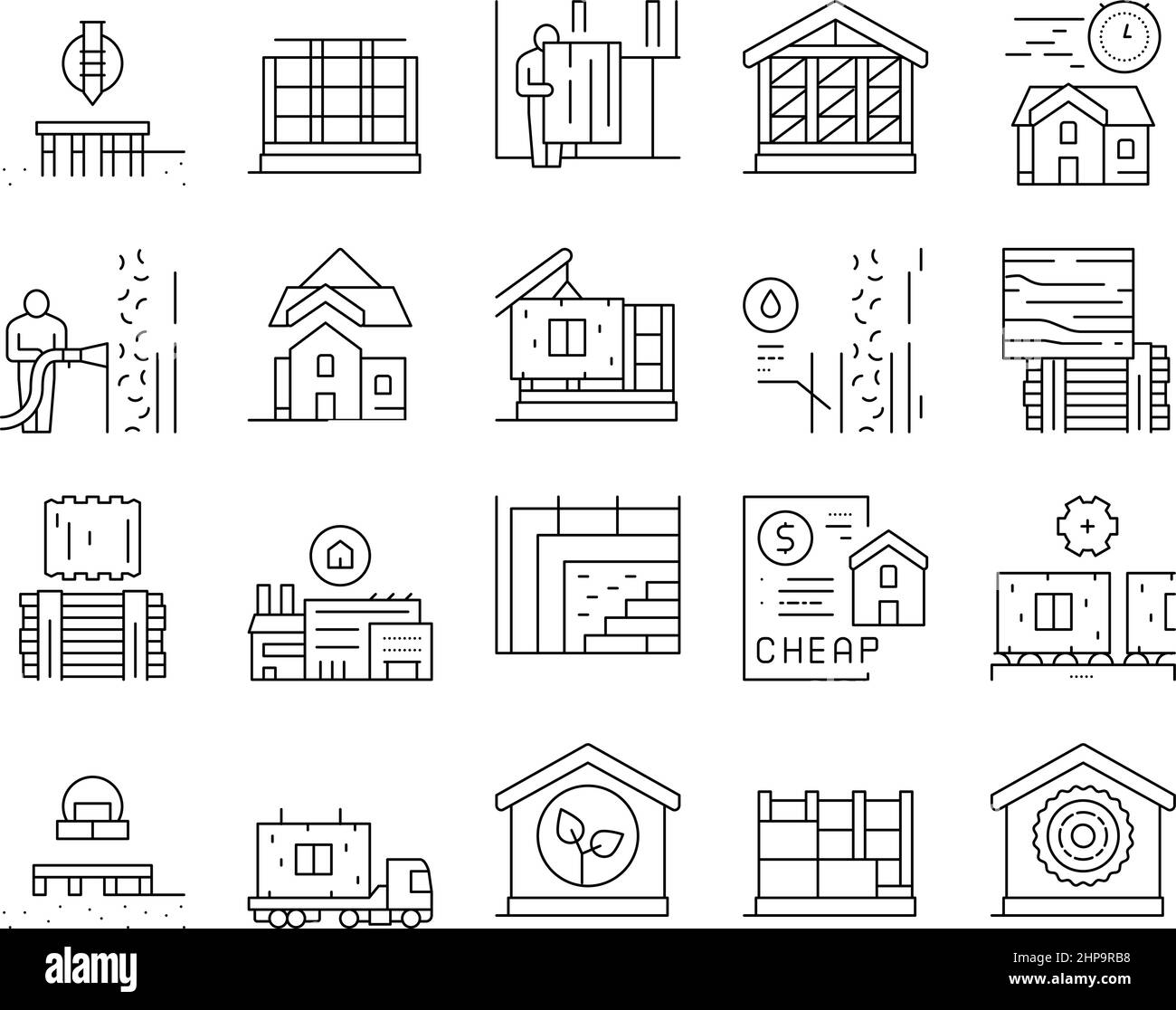Timber Frame House Collection Icons Set Vector Stock Vector Image Art timber-frame-house-collection-icons-set-vector-stock-vector-image-art
