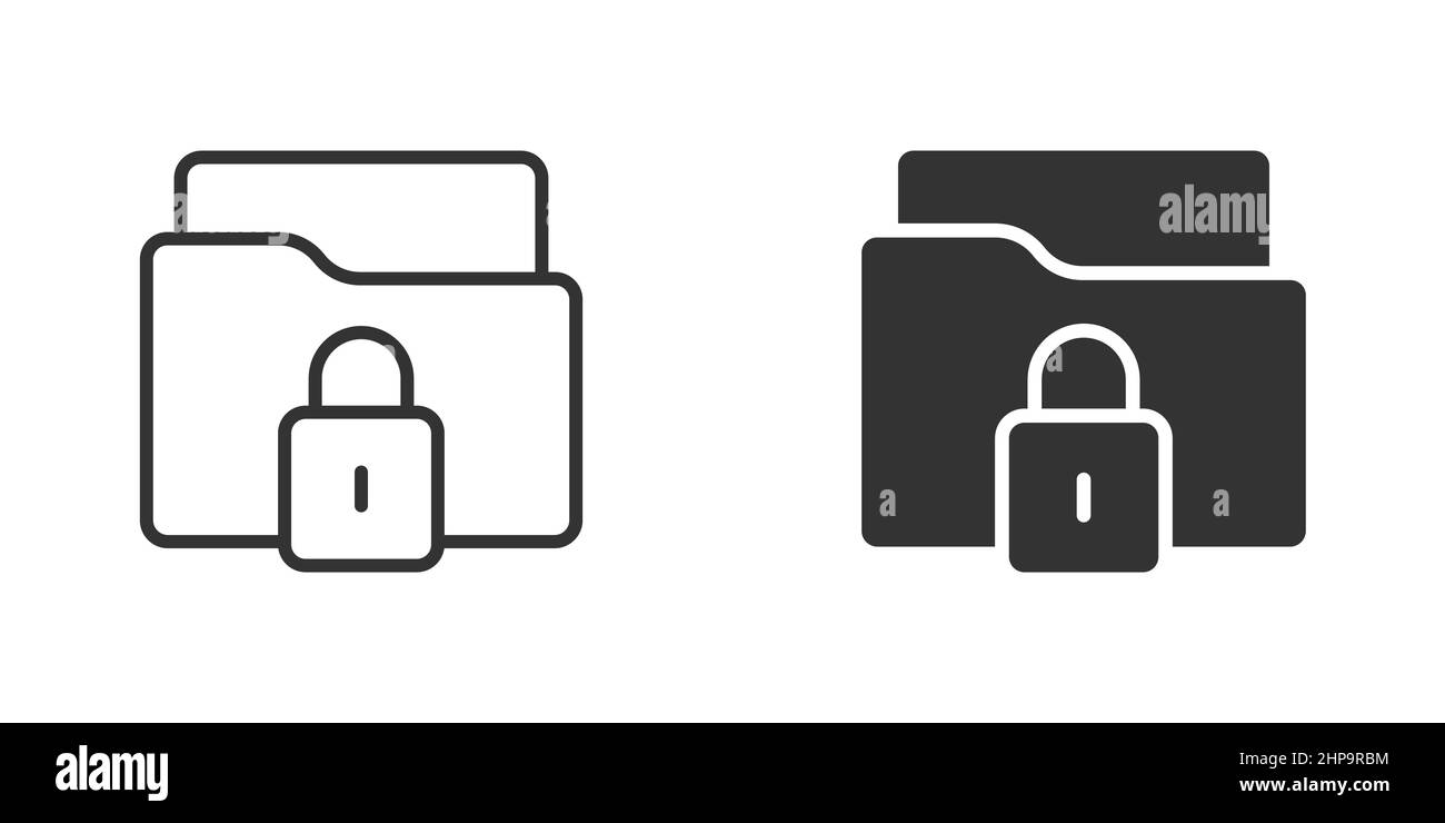 Files folder permission icon in flat style. Document access vector illustration on isolated ...