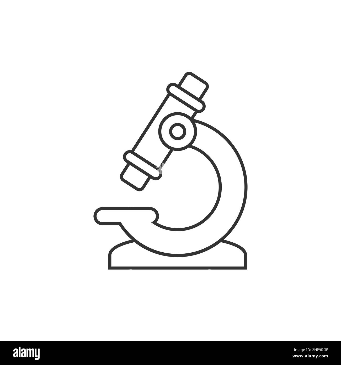 Microscope icon in flat style. Laboratory magnifier vector illustration ...