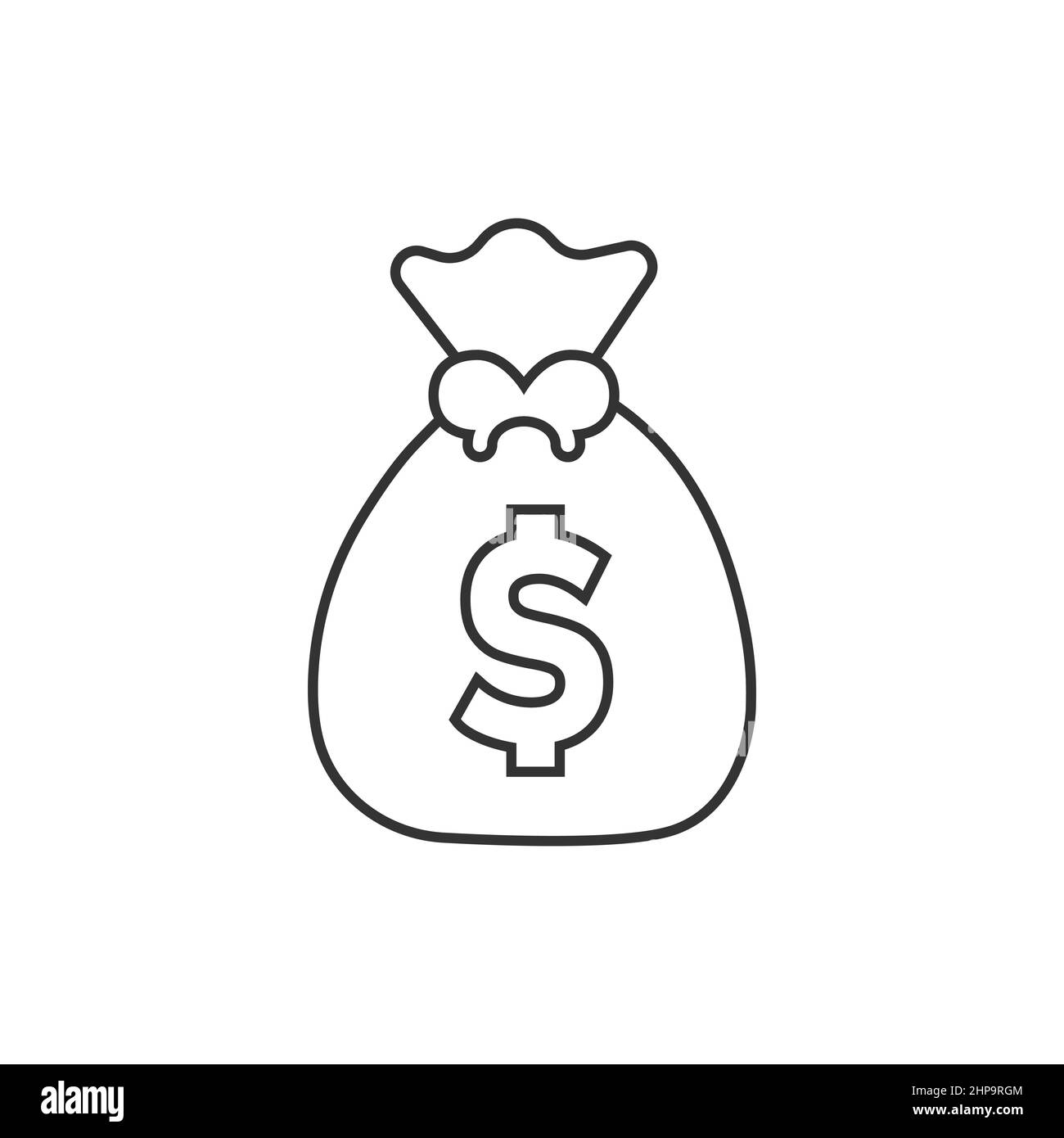 Money bag icon in flat style. Moneybag vector illustration on isolated ...