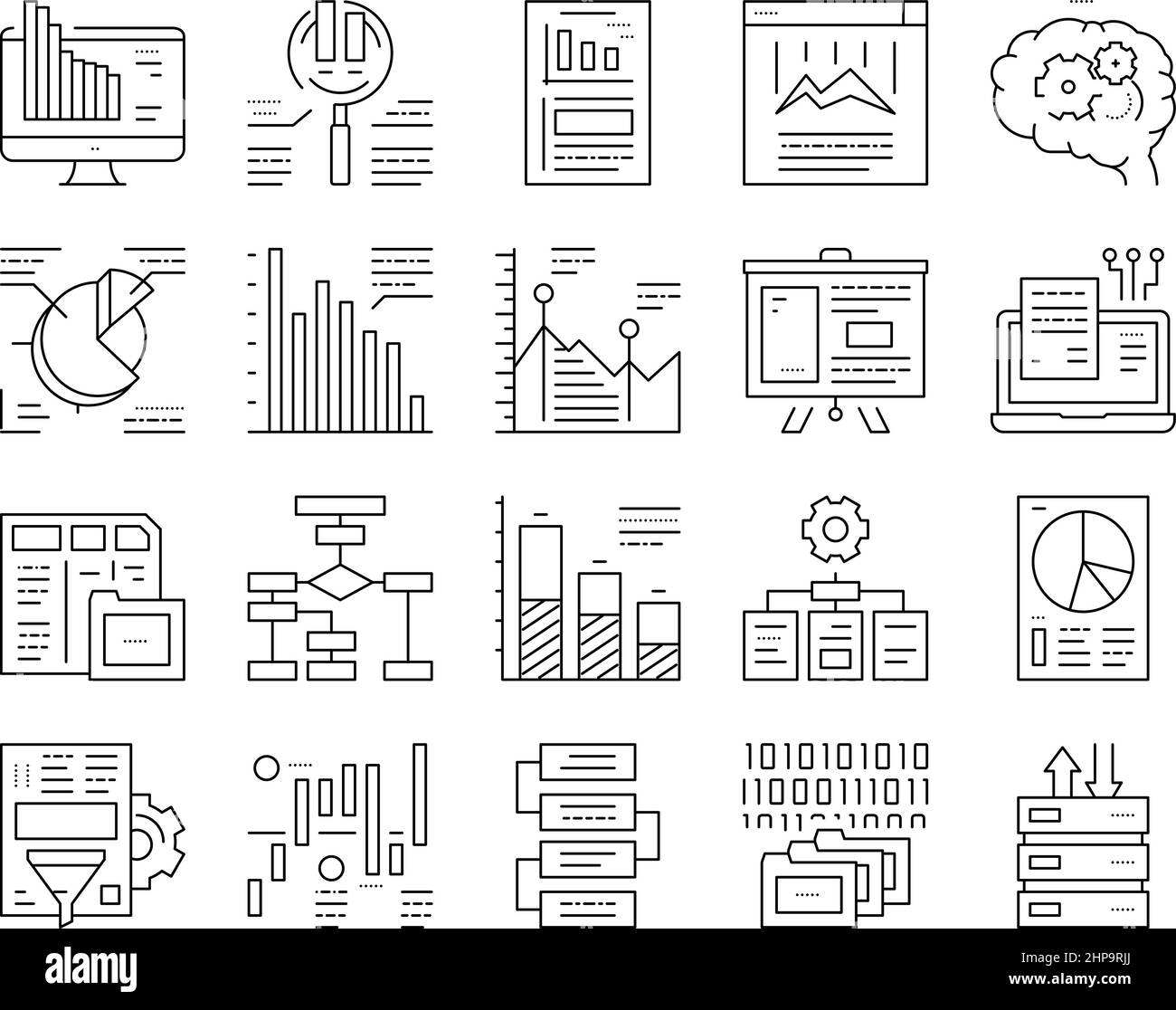 Analyze Infographic Collection Icons Set Vector Stock Vector Image ...