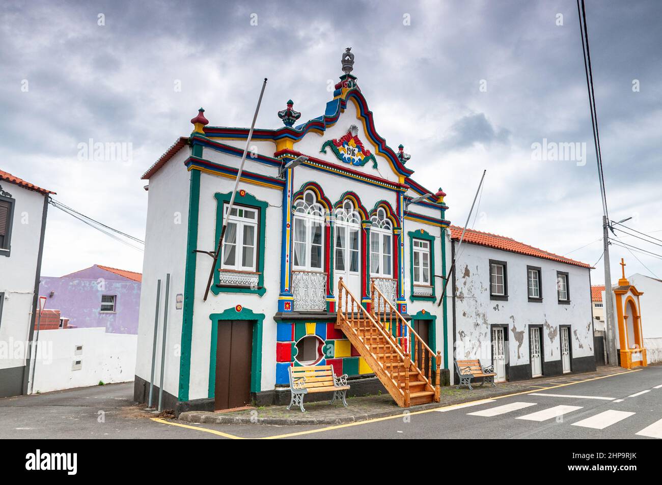 Azorian Holy Spirit chapel at Terceira island Stock Photo - Alamy