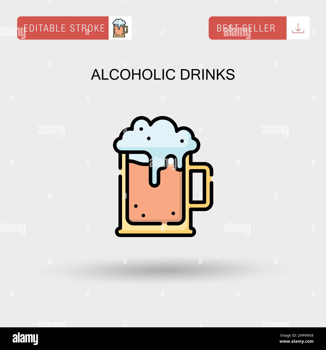 Alcoholic drinks Simple vector icon Stock Vector Image & Art - Alamy