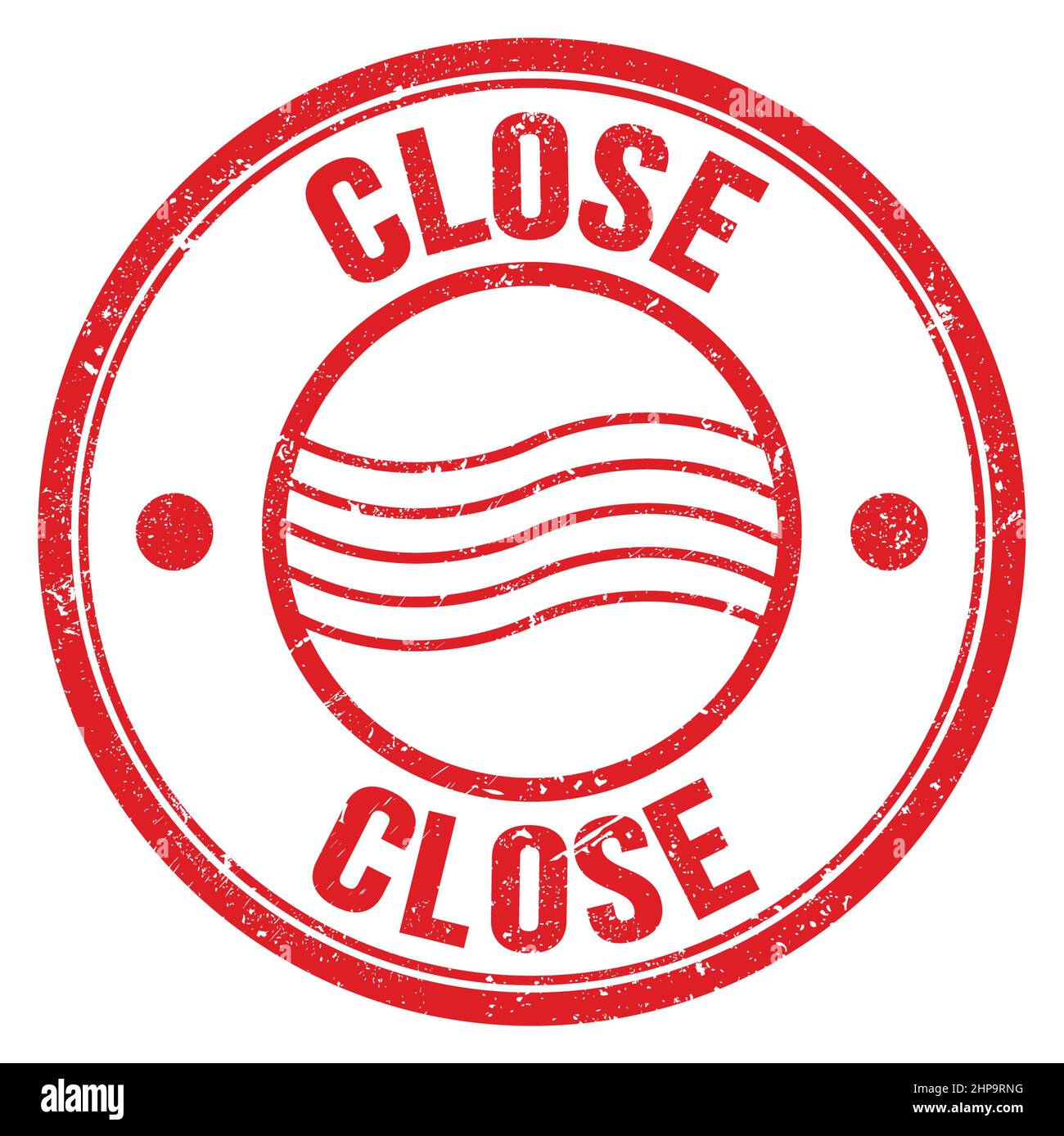 CLOSE word written on red round postal stamp sign Stock Photo - Alamy