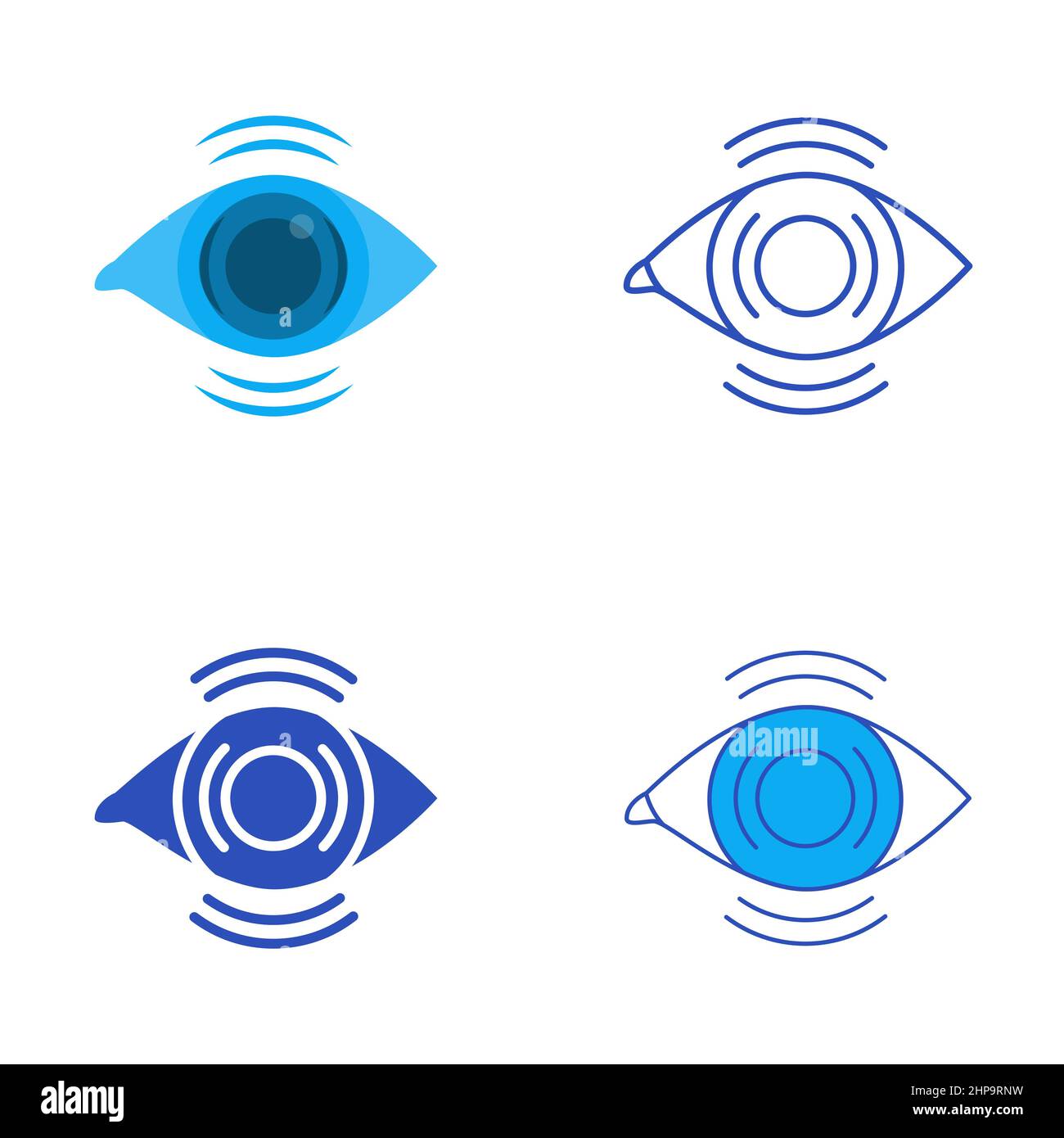 Blurry vision icon set in flat and line style. Blurred eyesight symbol ...