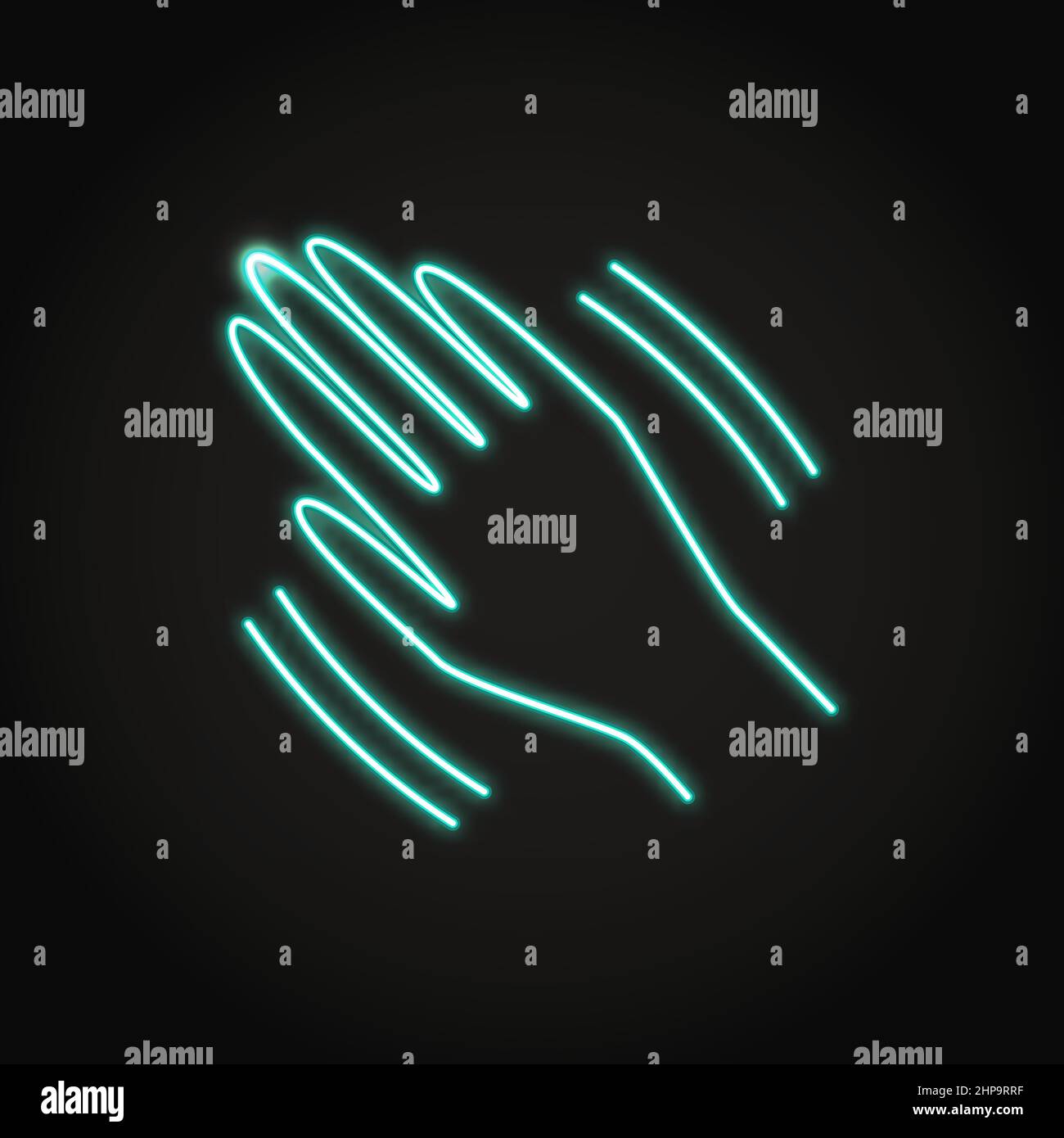 Neon trembling icon in line style. Hand with tremor. Stress symbol ...