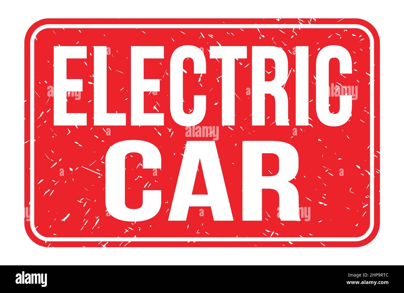 ELECTRIC CAR, words written on red rectangle stamp sign Stock Photo - Alamy