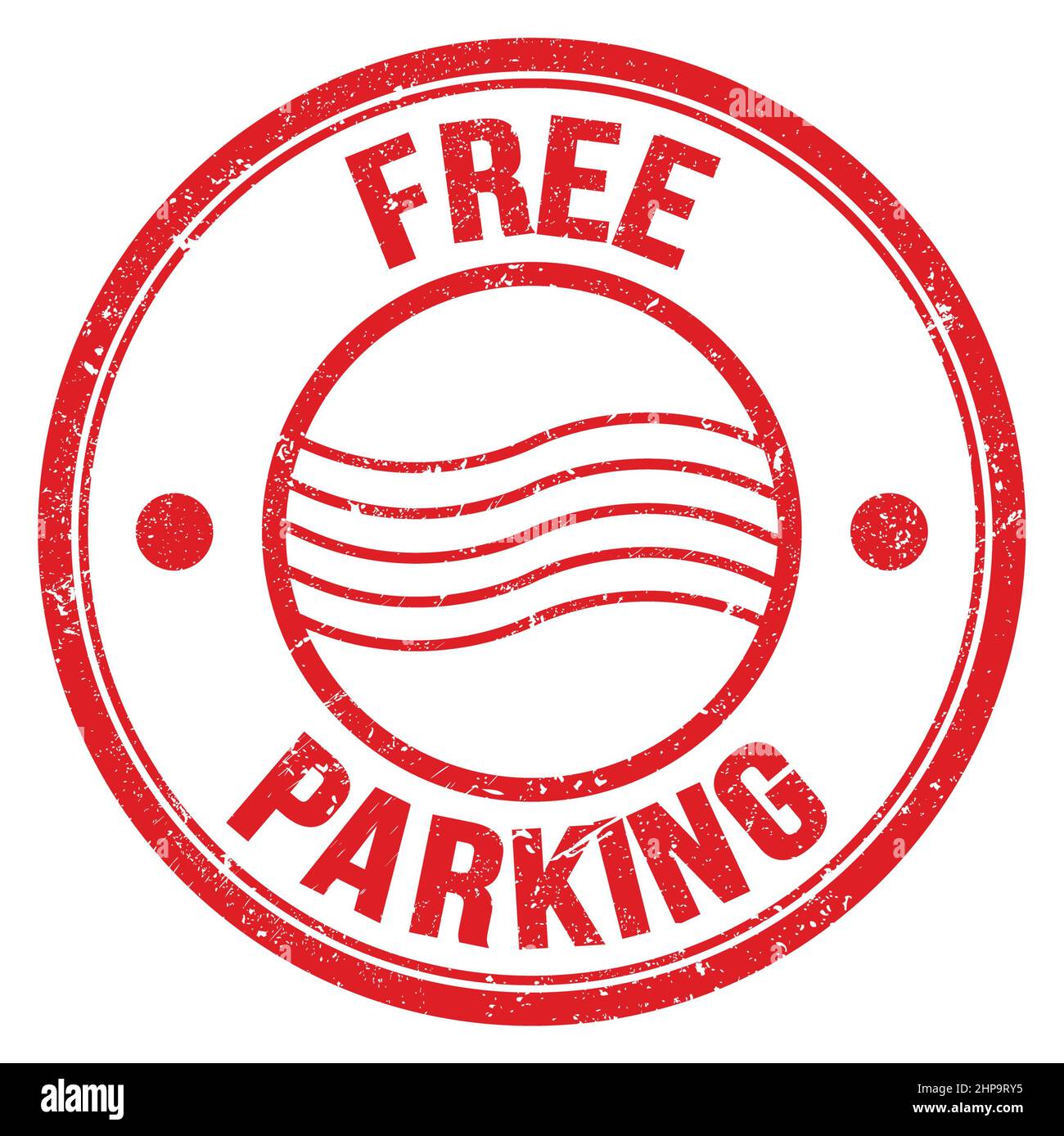 FREE PARKING text written on red round postal stamp sign Stock Photo ...