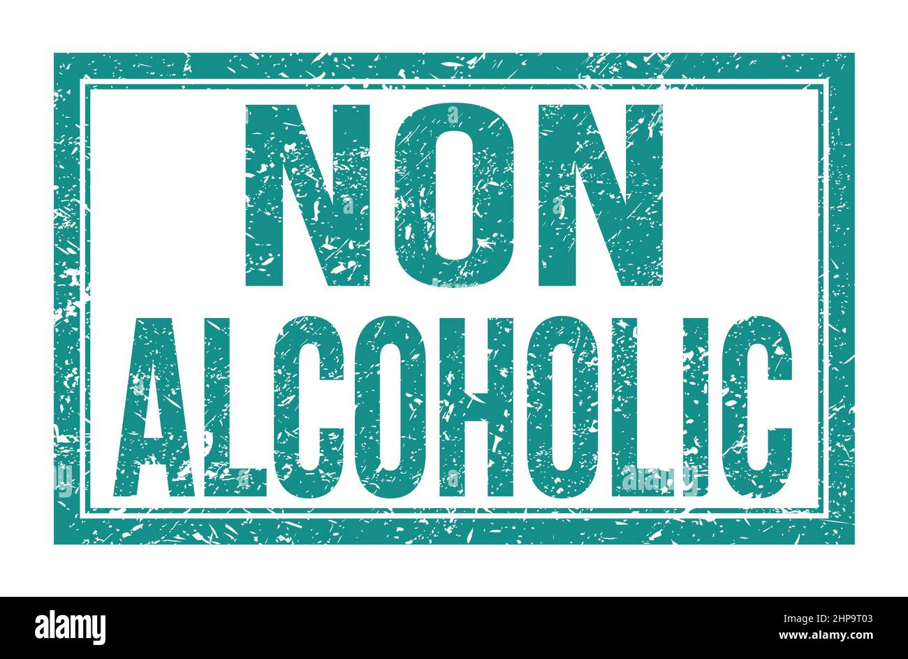 NON ALCOHOLIC, words written on blue rectangle stamp sign Stock Photo ...