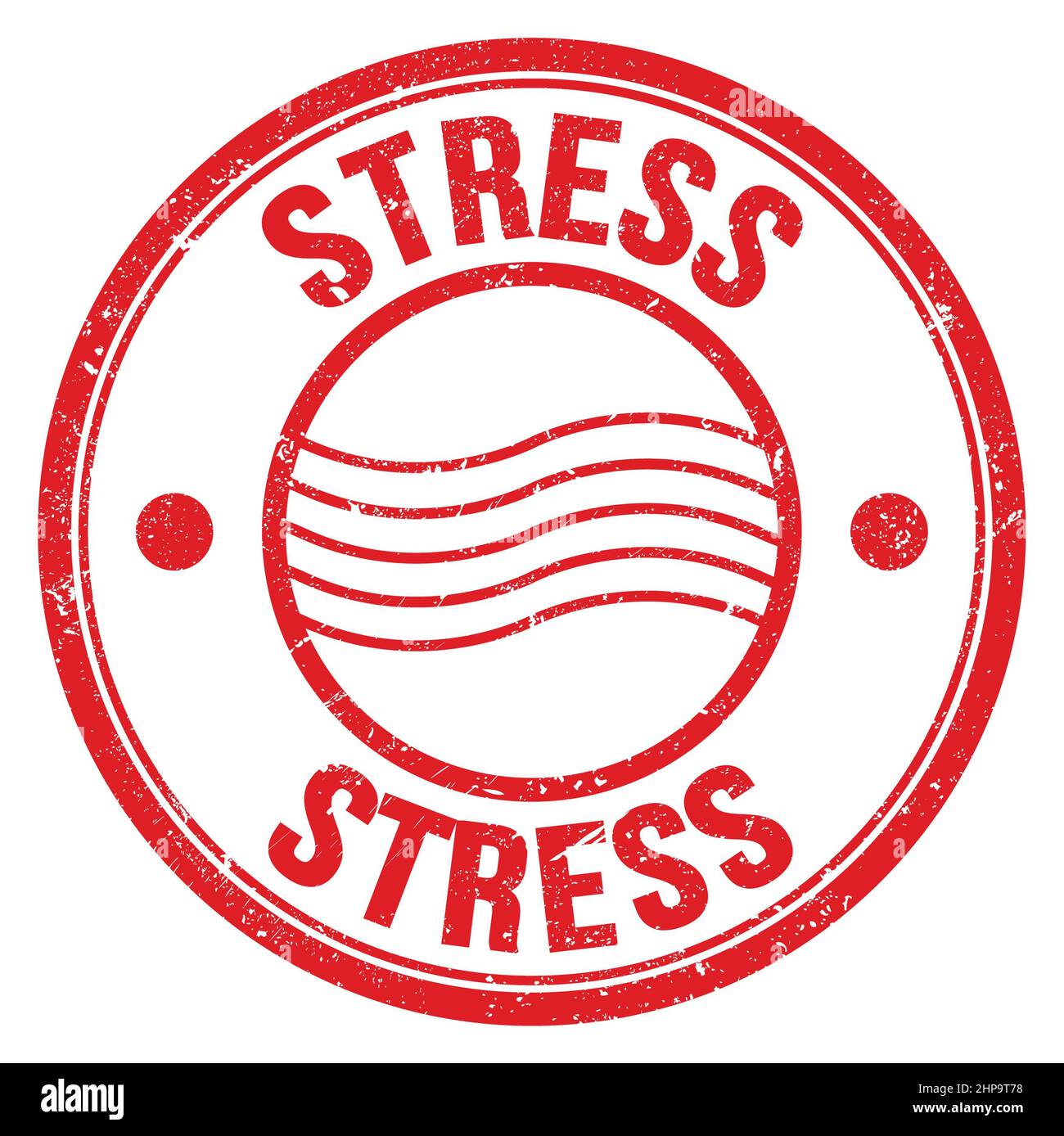 STRESS word written on red round postal stamp sign Stock Photo - Alamy