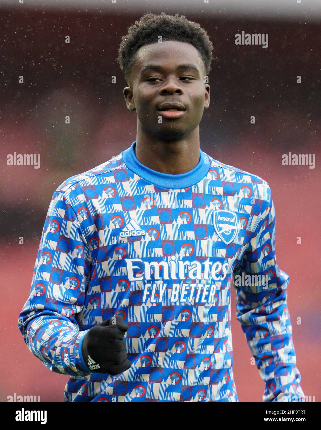 Bukayo Saka #7 of Arsenal warming up Stock Photo - Alamy