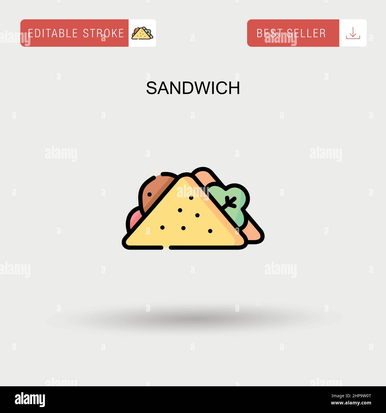 Sandwich Simple vector icon Stock Vector Image & Art - Alamy
