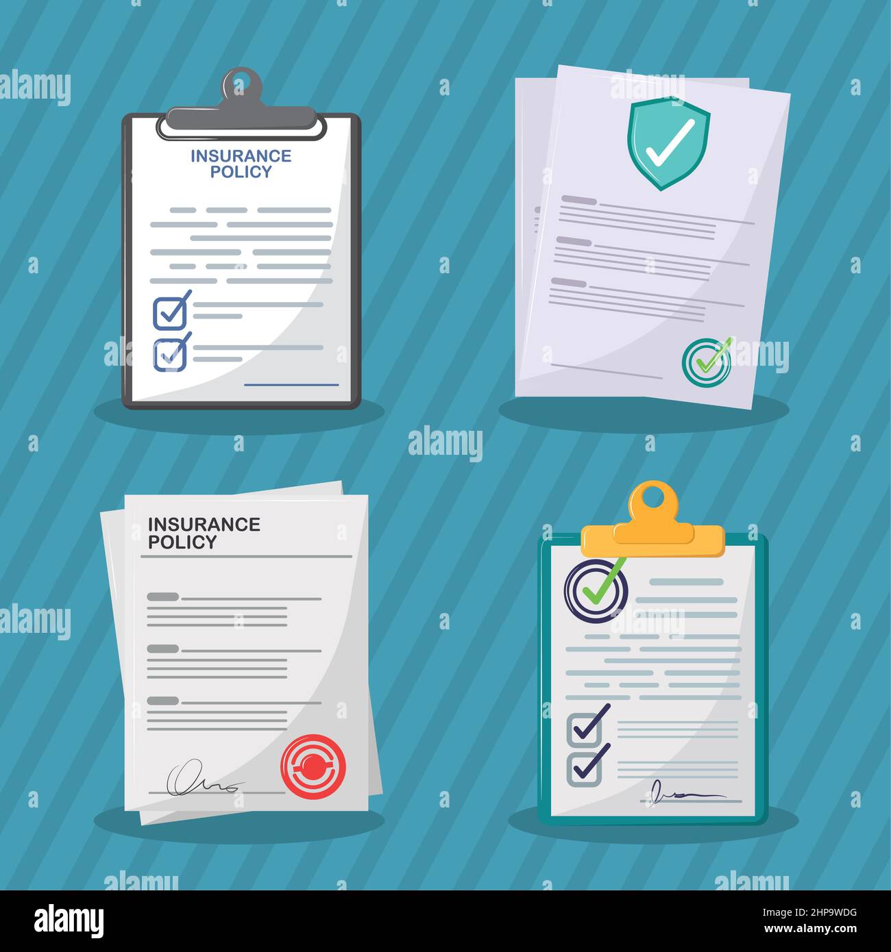 insurance policies icons Stock Vector Image & Art - Alamy