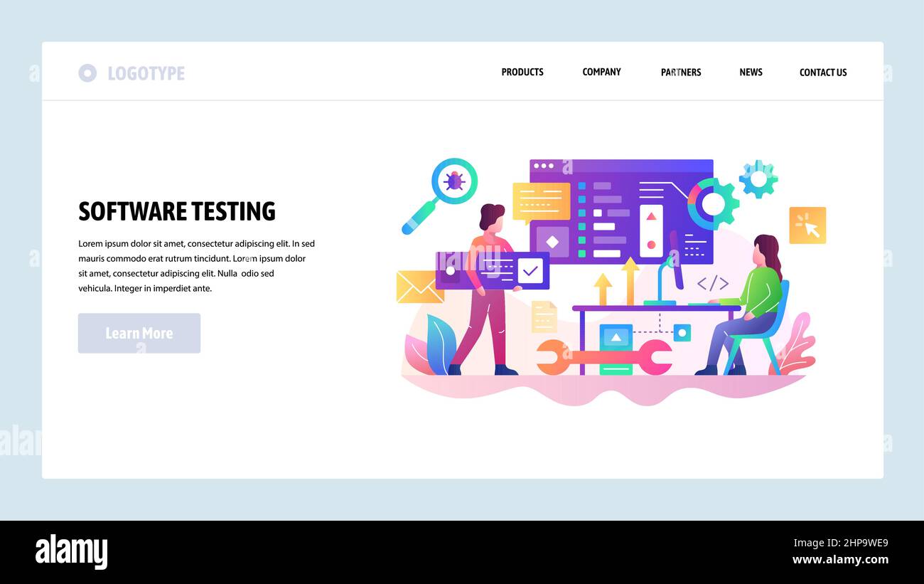 Vector Web Site Design Template Software Development And Code Test Programmer Coding