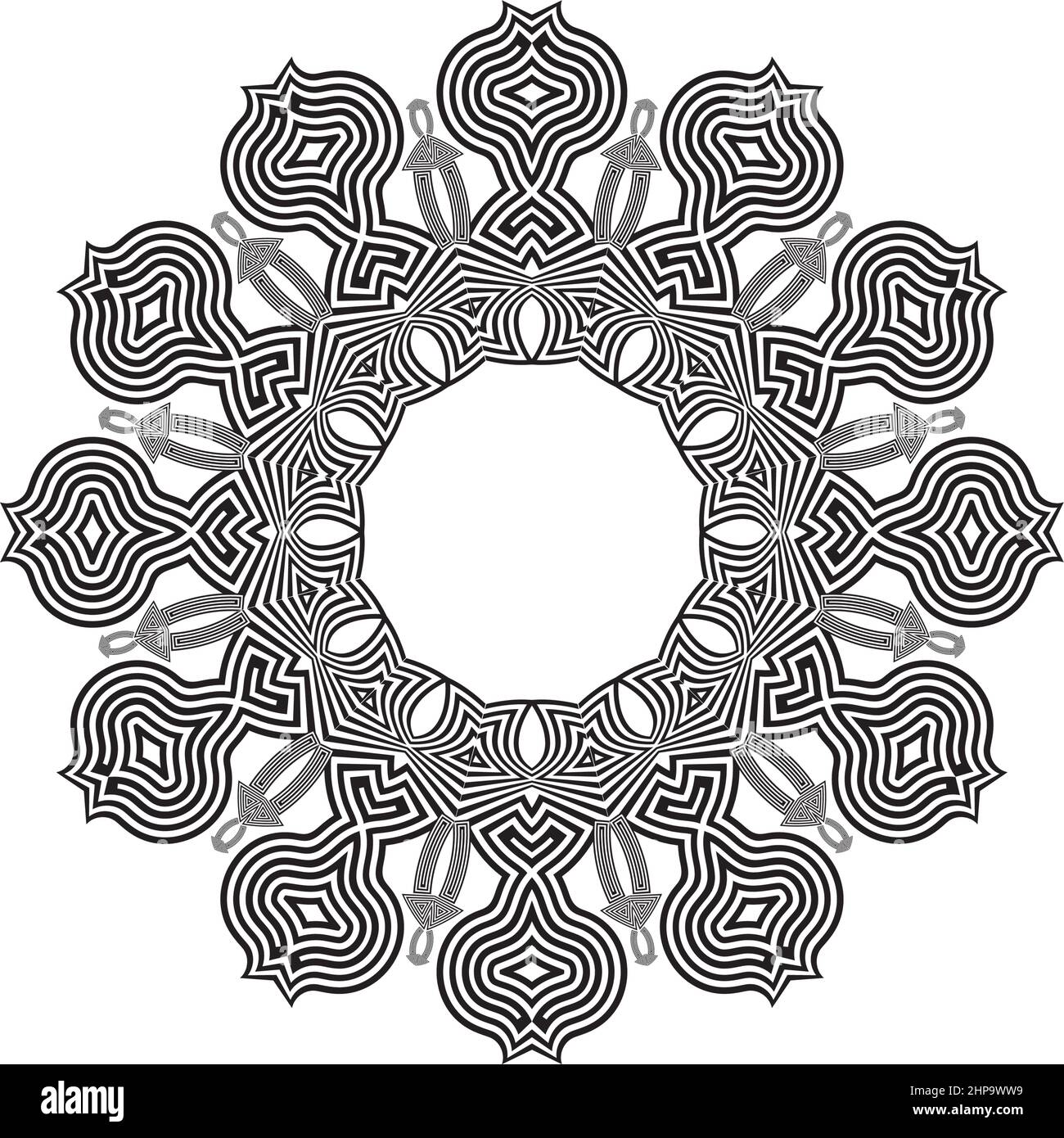 Tribal folk aztec geometric pattern in circle Stock Vector Image & Art ...
