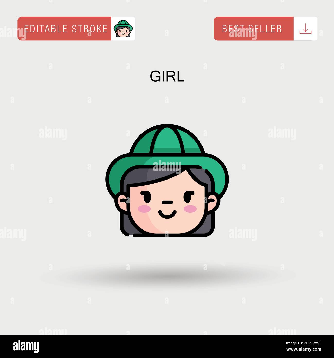 Girl Simple vector icon Stock Vector Image & Art - Alamy