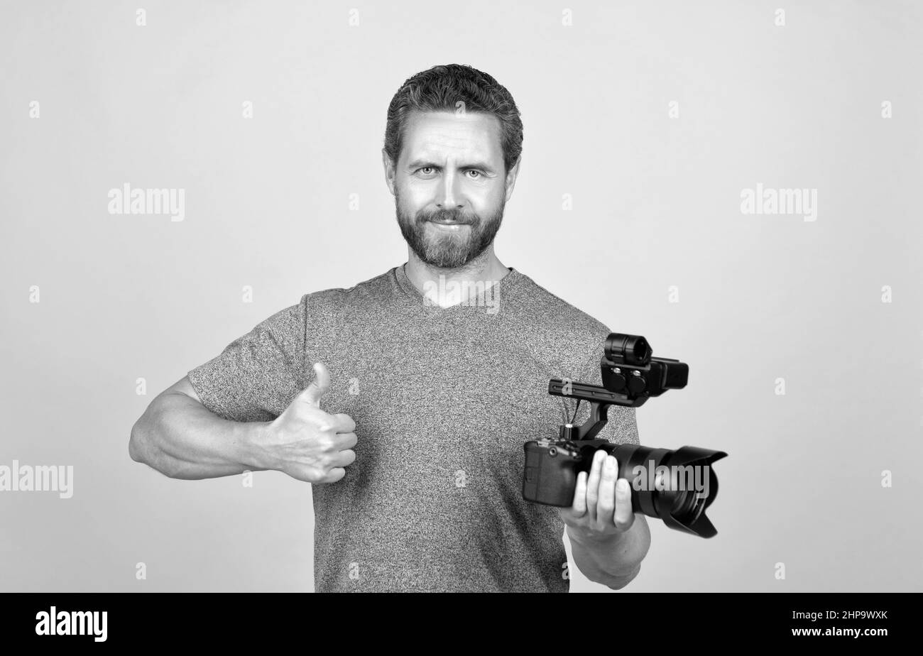 Filming vlogger Black and White Stock Photos & Images - Alamy