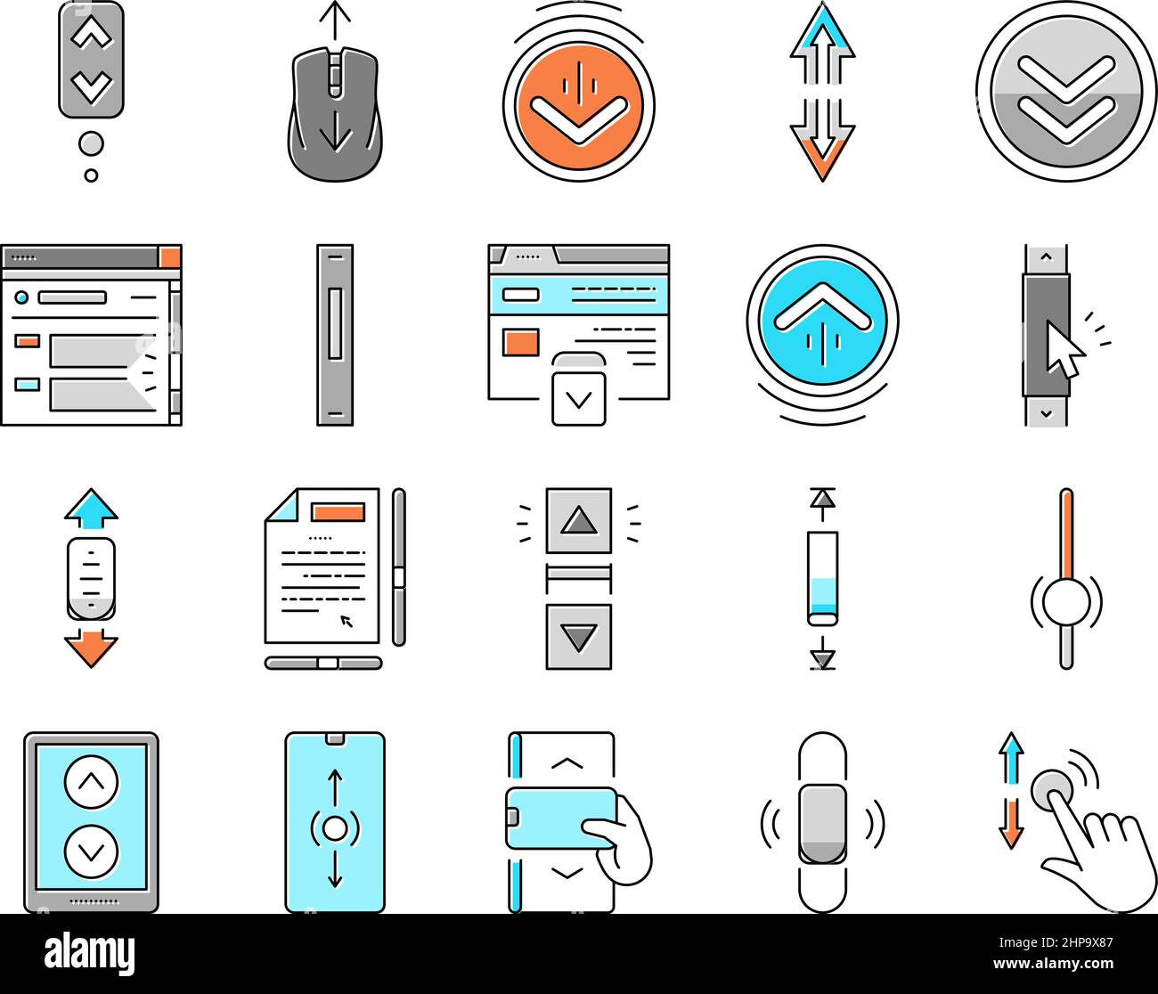 Scroll Computer Mouse Cursor Icons Set Vector Stock Vector Image And Art Alamy