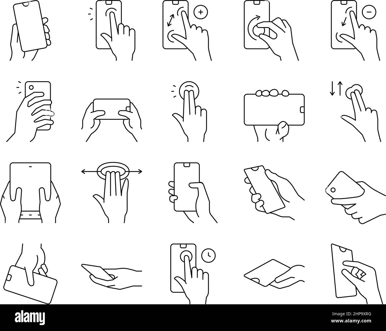 Smartphone Gesture Collection Icons Set Vector Stock Vector Image & Art ...