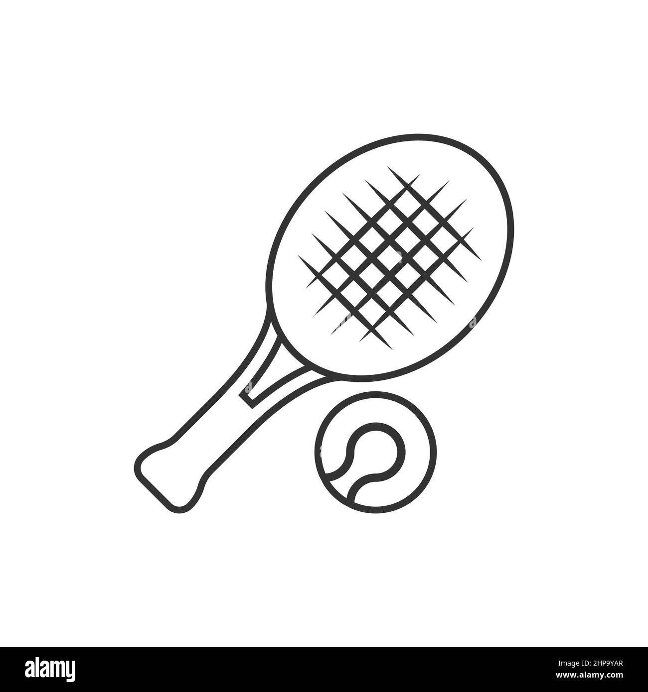 Tennis racket icon in flat style. Gaming racquet vector illustration on ...