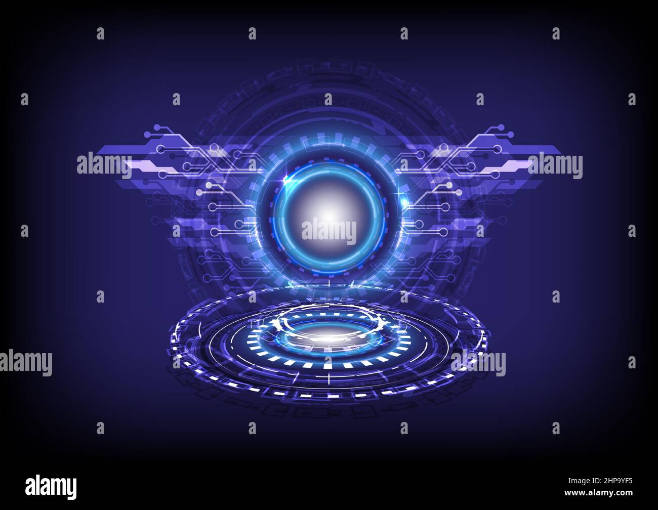 Abstract background. Portal and hologram science futuristic. Sci-fi ...