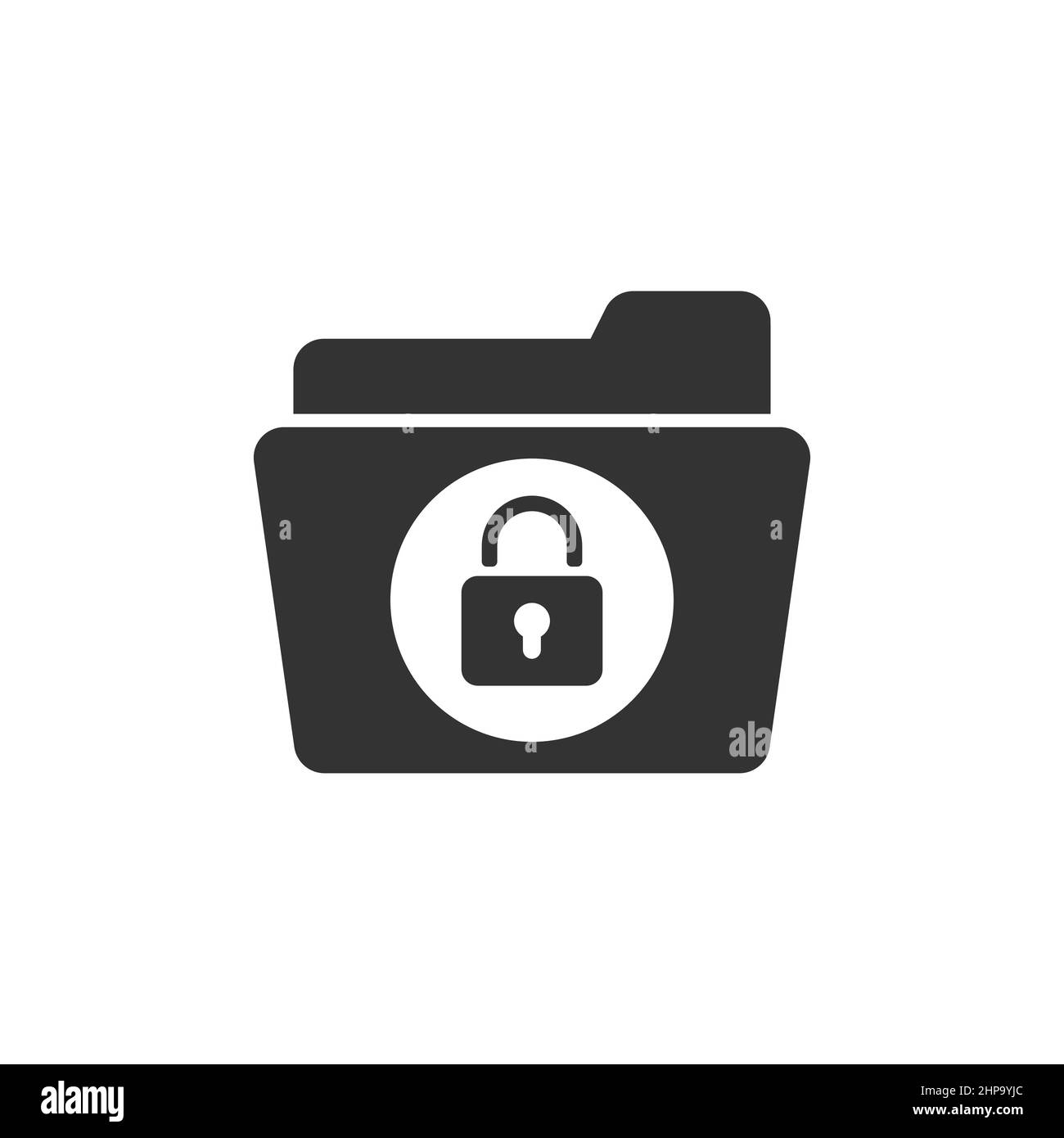 Files folder permission icon in flat style. Document access vector ...