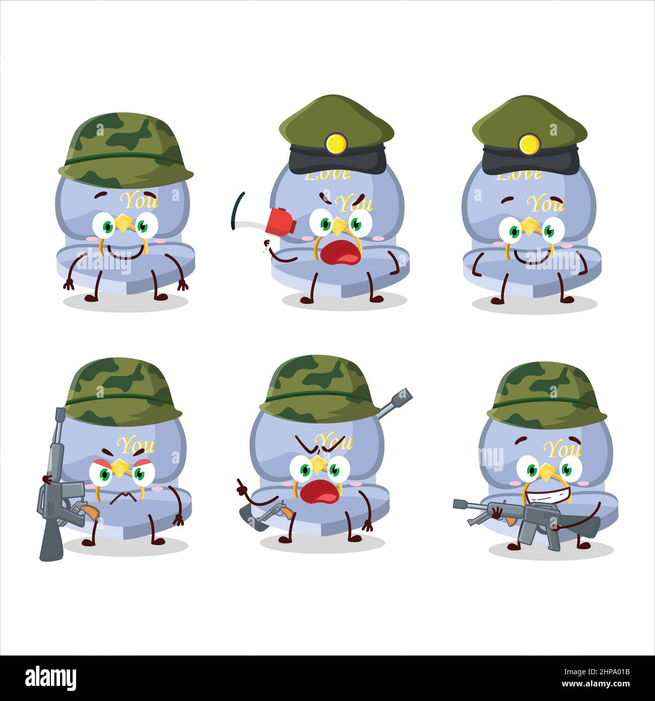 A charming soldier blue love ring box cartoon picture bring a gun ...