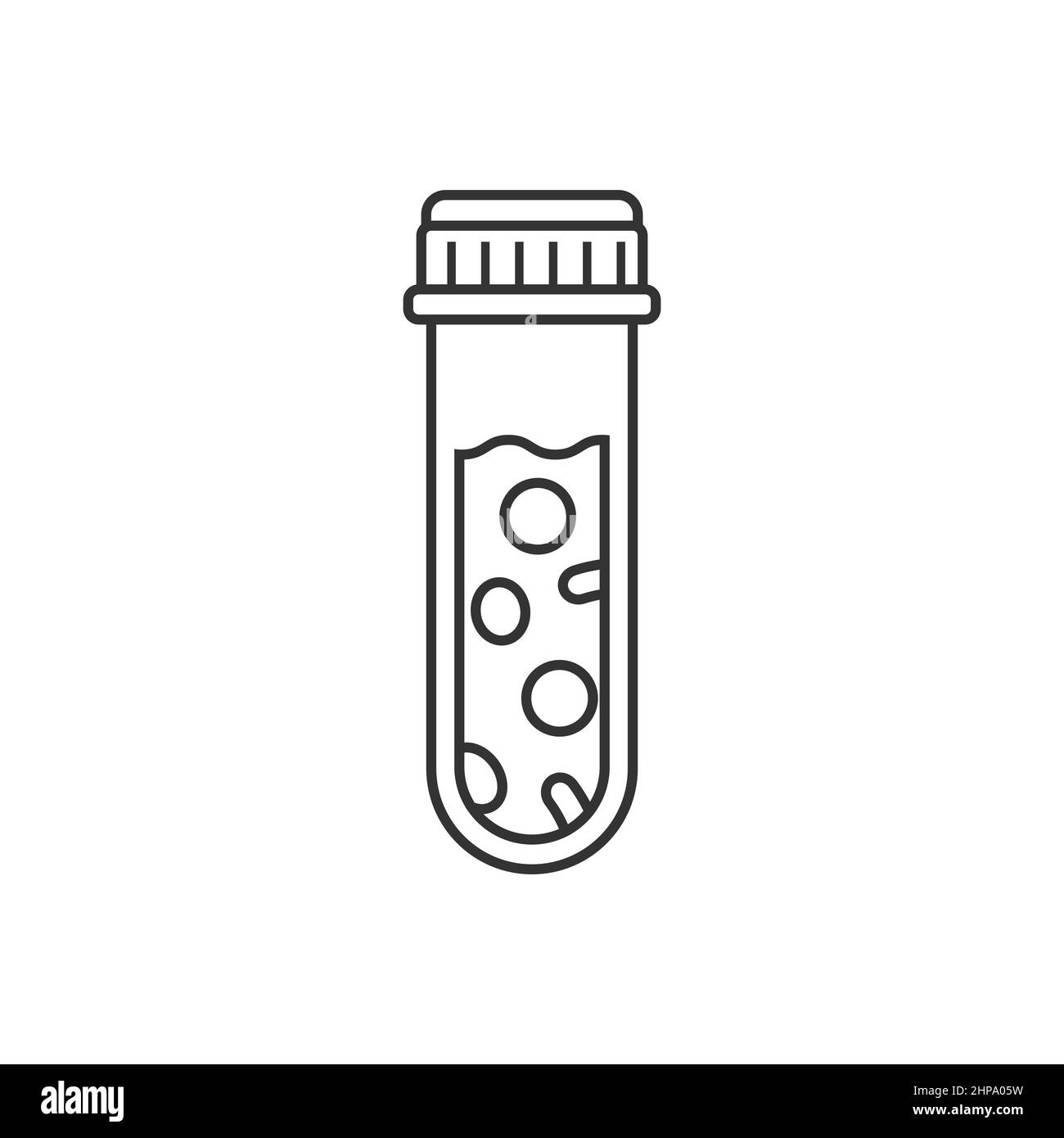 Blood test tube icon in flat style. Hematology vector illustration on ...