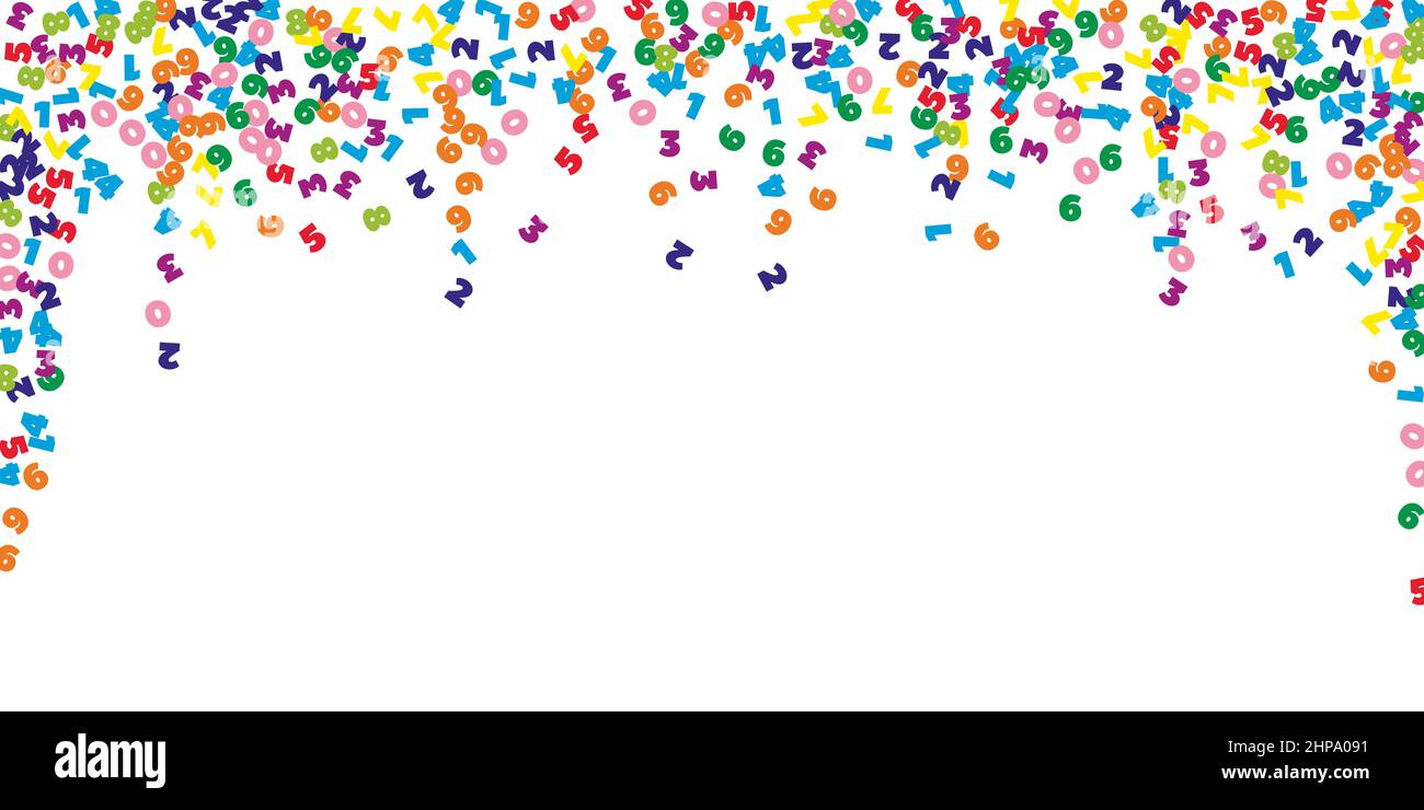 Falling colorful numbers. Math study concept with flying digits. Nice ...