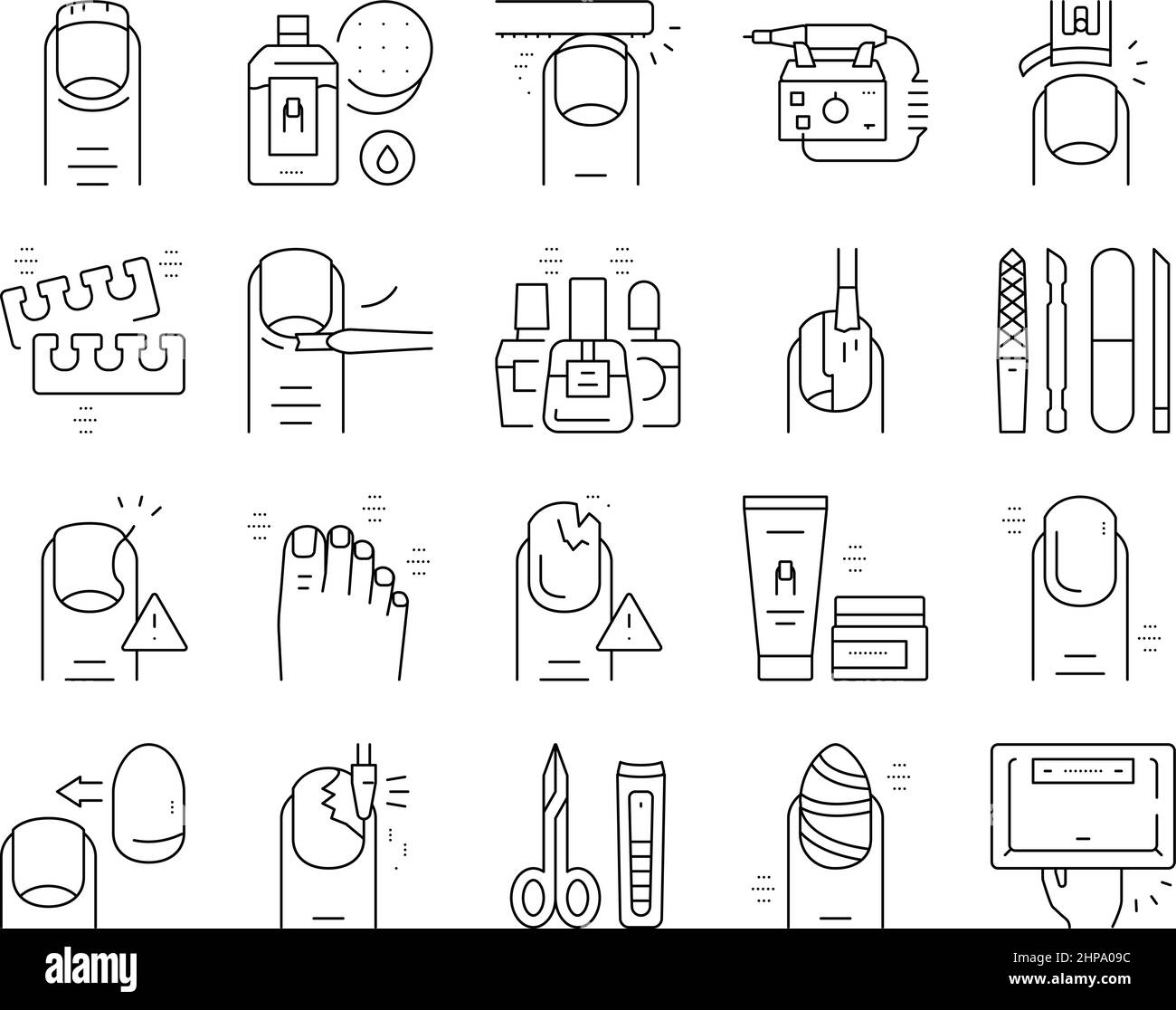 Manicure And Pedicure Collection Icons Set Vector Stock Vector Image ...