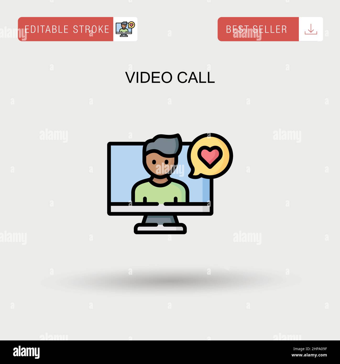 Video call happy man Stock Vector Images - Alamy