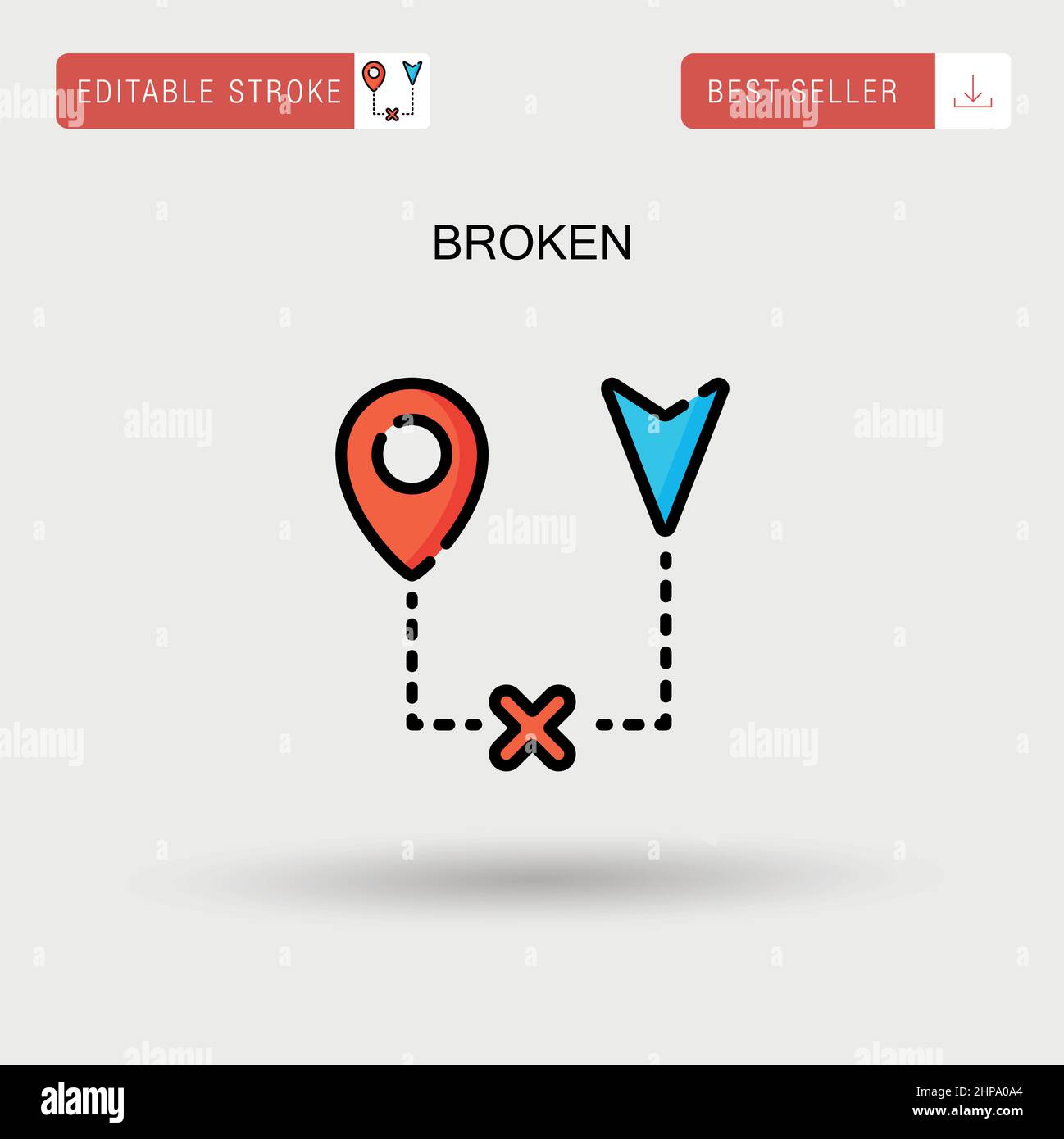 Broken Simple vector icon Stock Vector Image & Art - Alamy