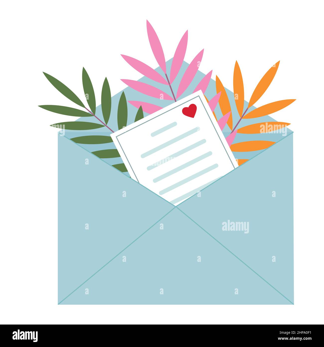 Love letters in an envelope, vector illustration in a modern design in ...