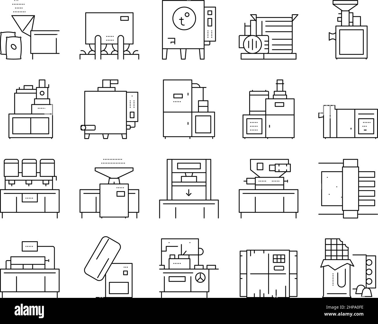 Chocolate Production Collection Icons Set Vector Stock Vector Image ...