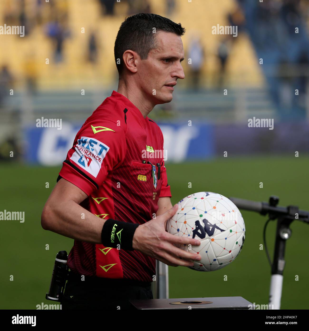 Stadio Ennio Tardini, Parma, Italy, February 19, 2022, The referee ...