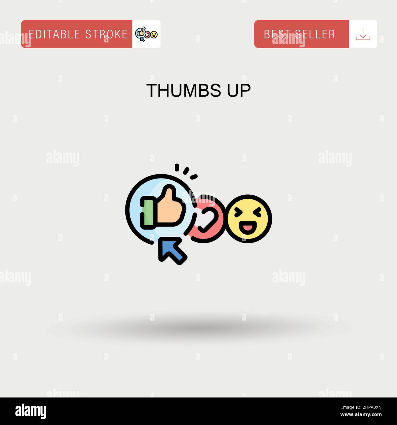 Thumbs up Simple vector icon Stock Vector Image & Art - Alamy