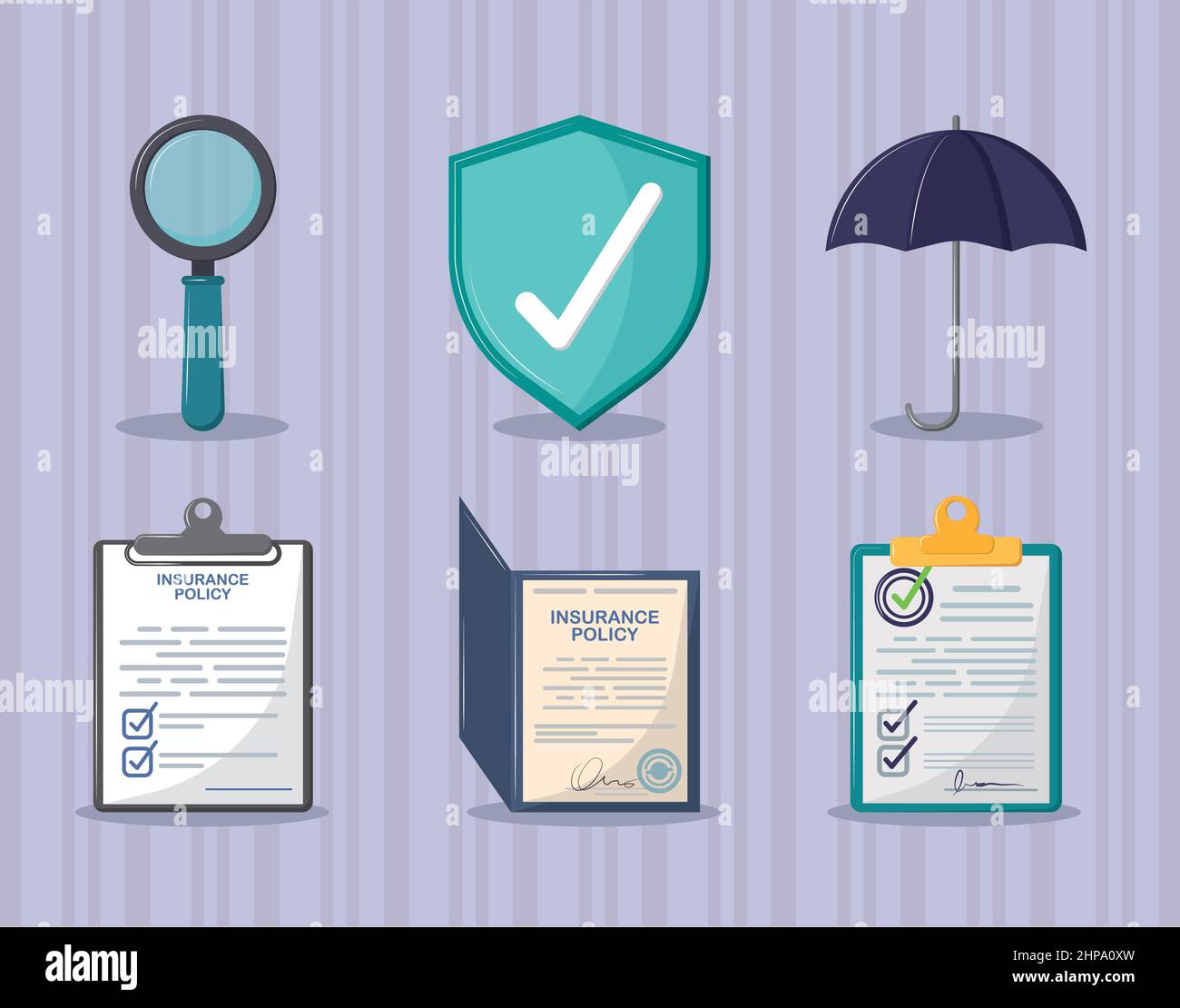 insurance policy icons collection Stock Vector Image & Art - Alamy