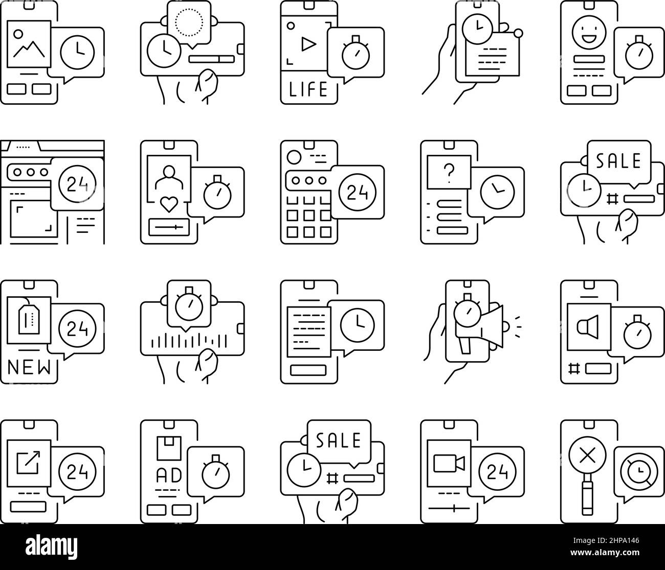 Ephemeral Content Collection Icons Set Vector Stock Vector Image & Art ...