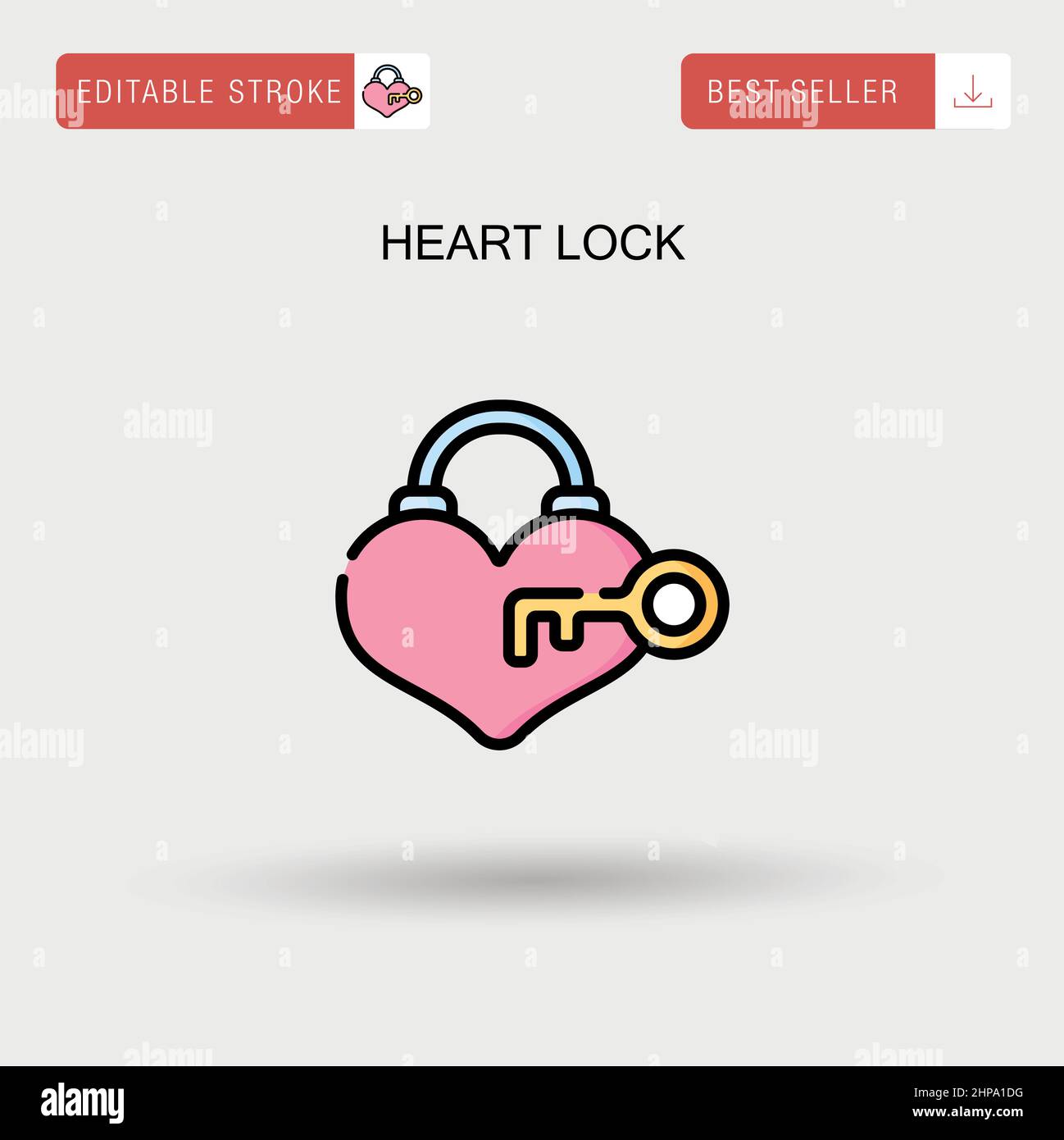 Heart lock Simple vector icon Stock Vector Image & Art - Alamy