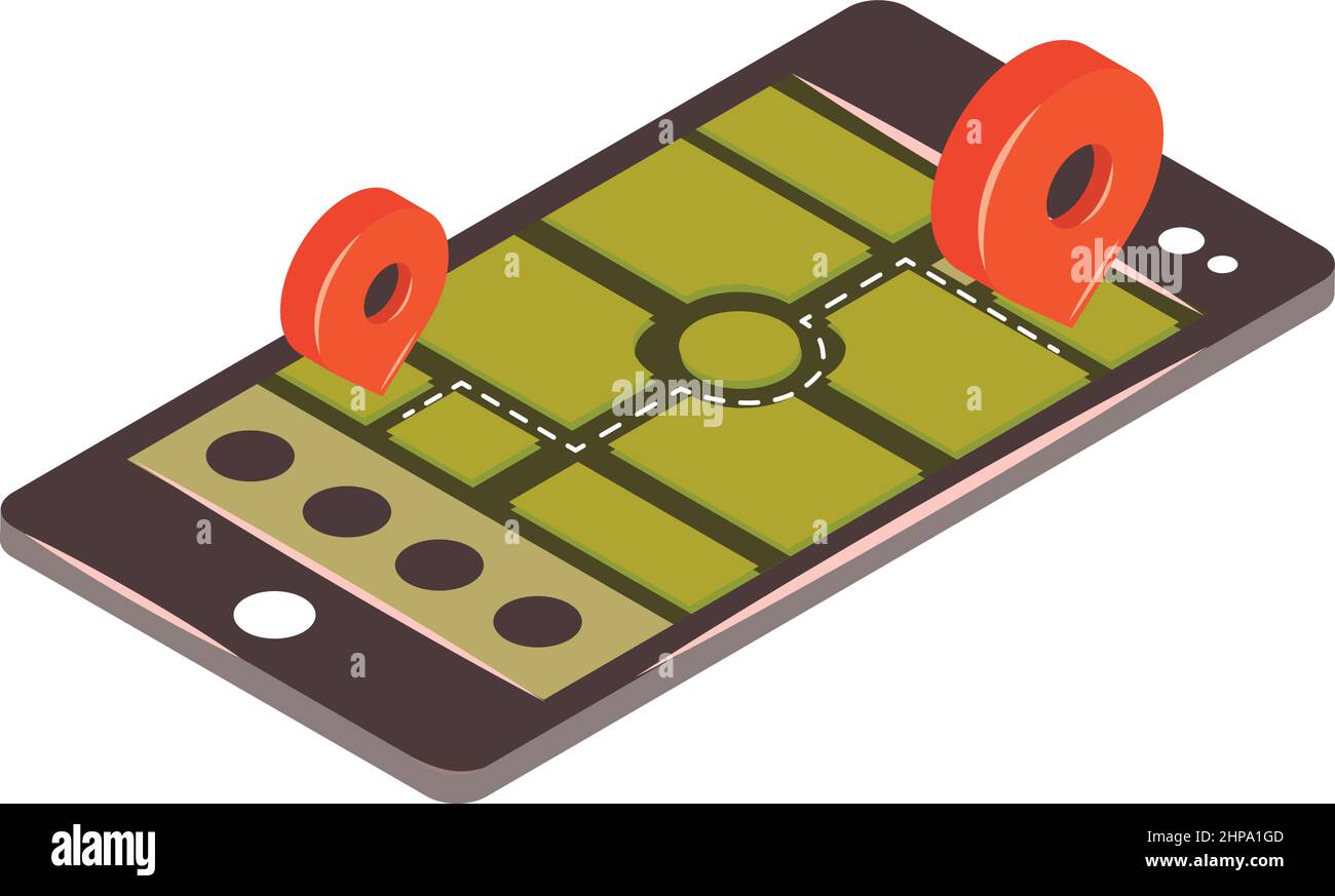 navigation application isometric Stock Vector Image & Art - Alamy