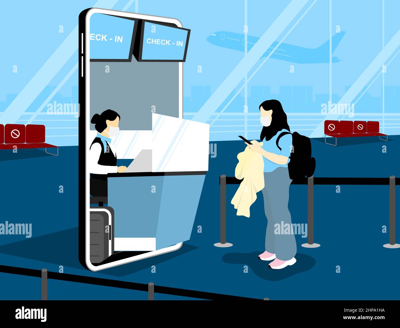 Passengers check in by phone to reduce congestion, keep their distance ...