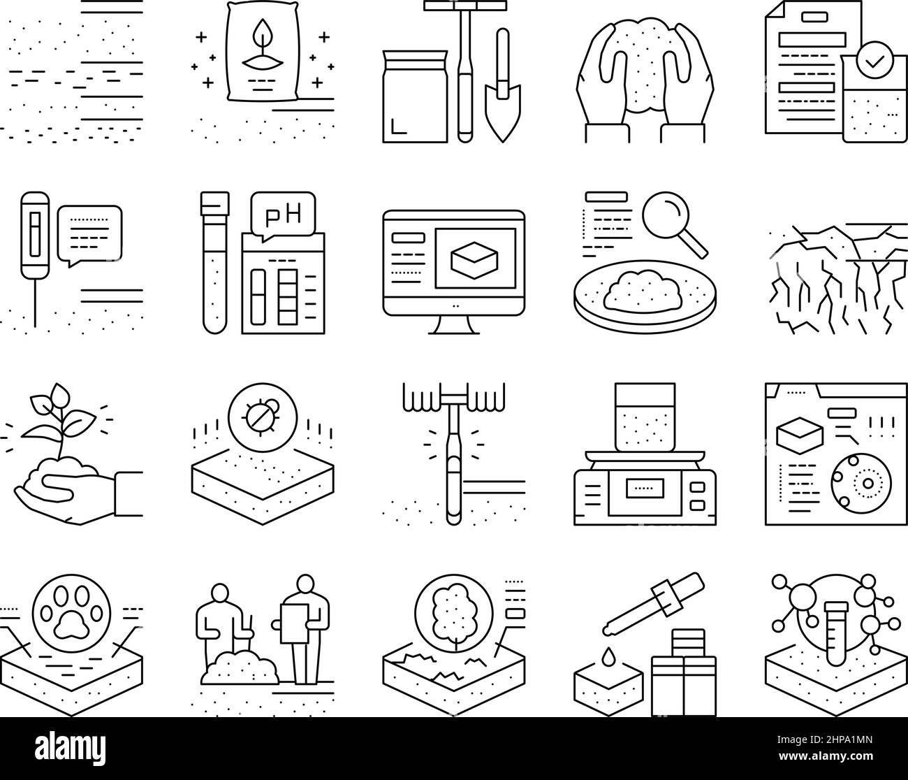 Soil Testing Nature Collection Icons Set Vector Stock Vector Image ...