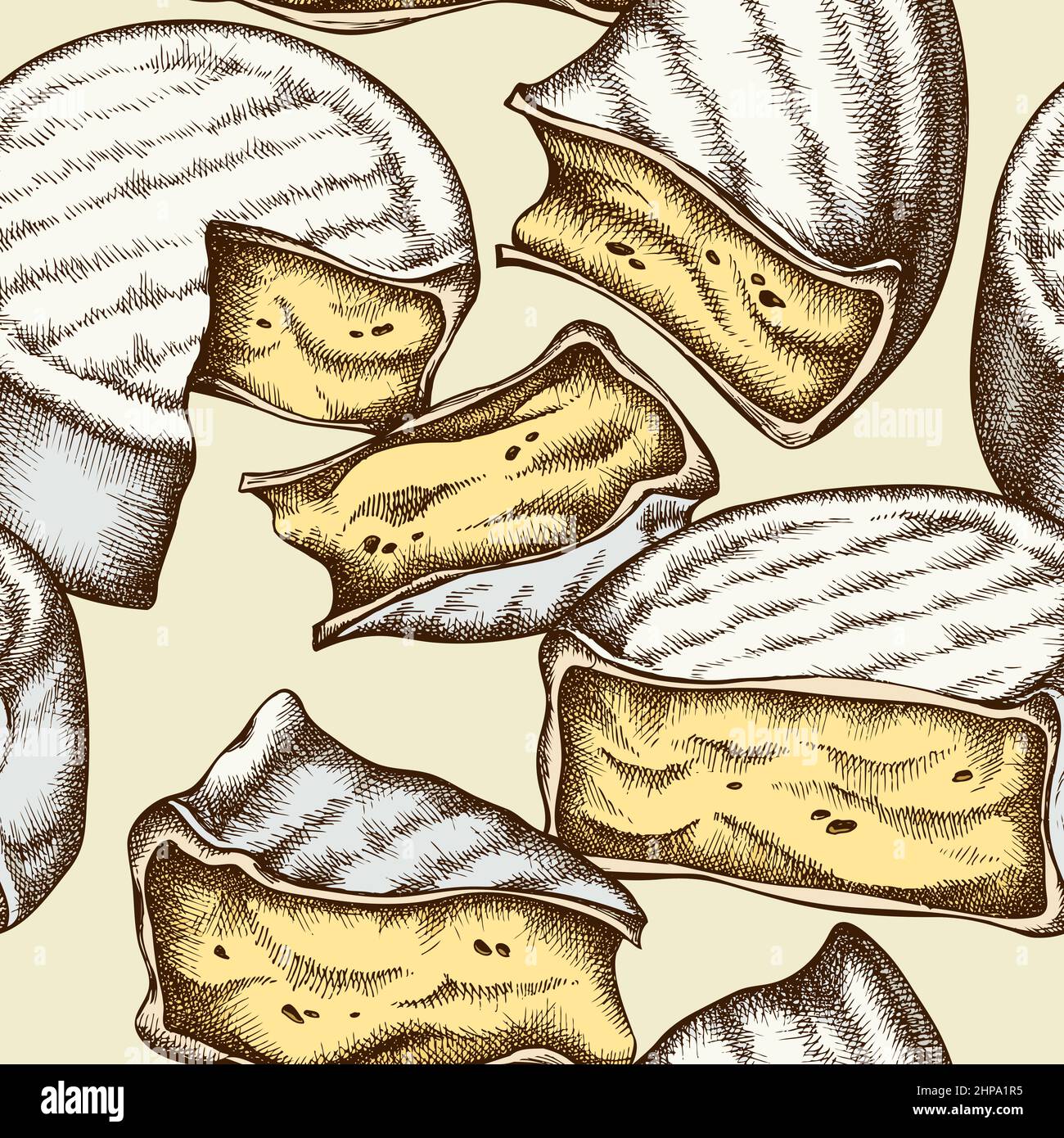 Cheese seamless pattern background design. Engraved style. Hand drawn ...