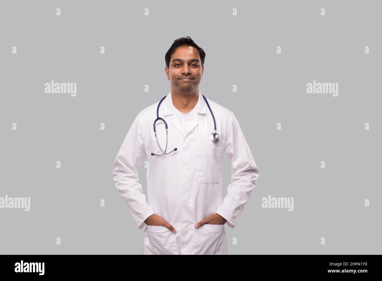 Male Doctor Portrait Standing Smiling. Isolated. Medical Concept Stock ...