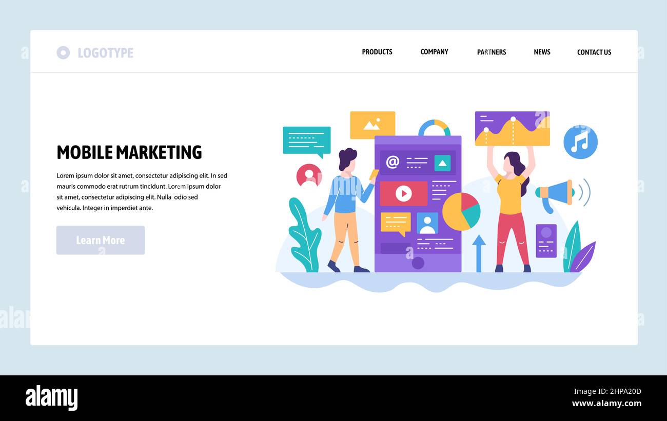 Vector web site design template. Digital and mobile marketing ...