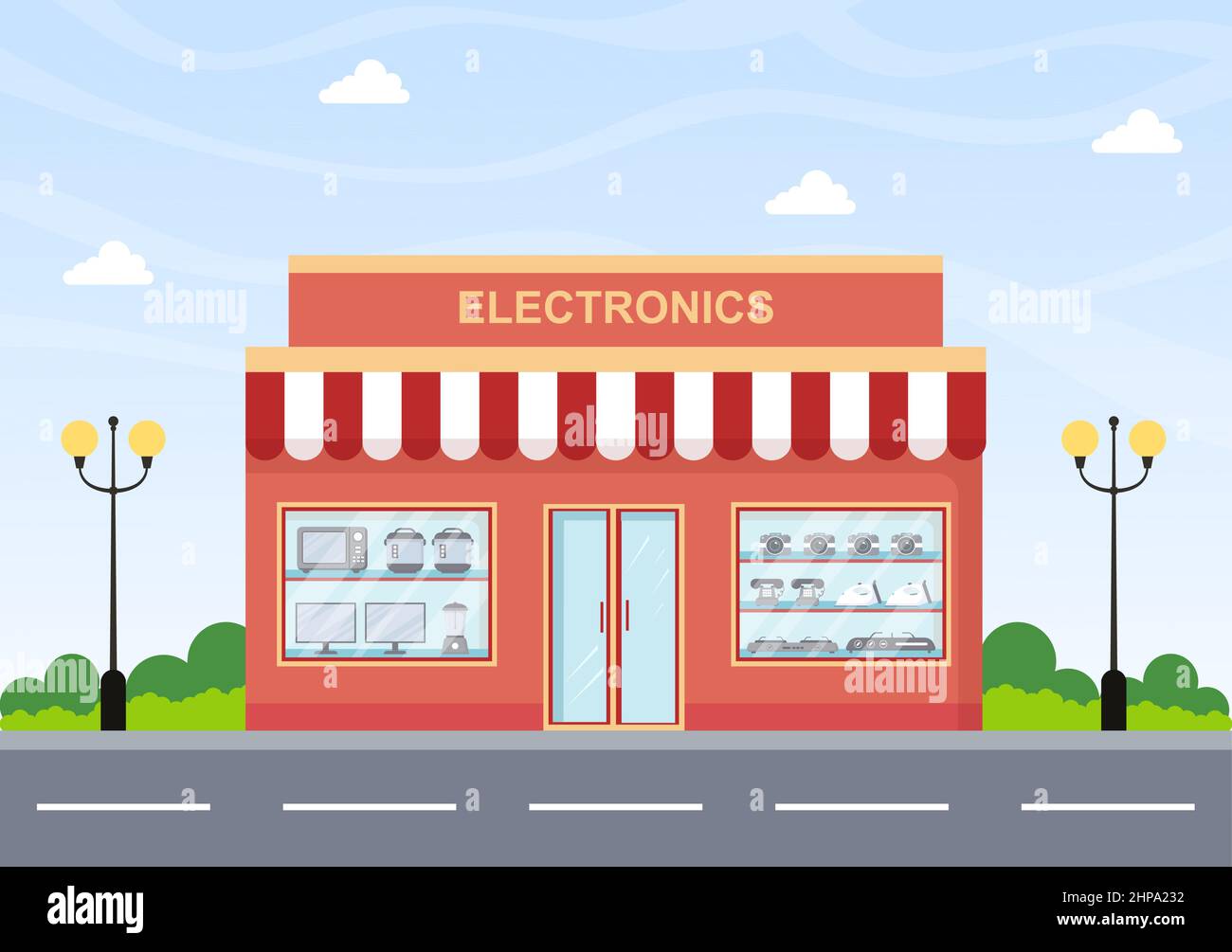 Electronics Store Building that Sells Computers, TV, Cellphones and ...