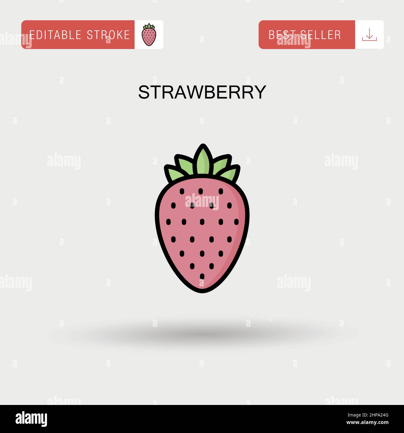 Strawberry Simple vector icon Stock Vector Image & Art - Alamy