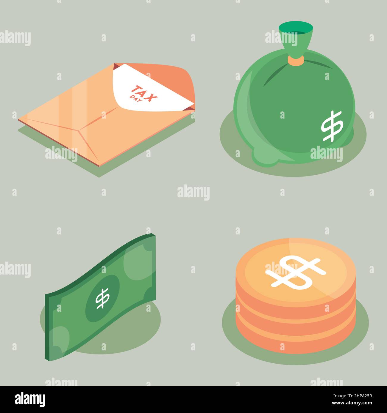 Tax icons isometric hi-res stock photography and images - Alamy