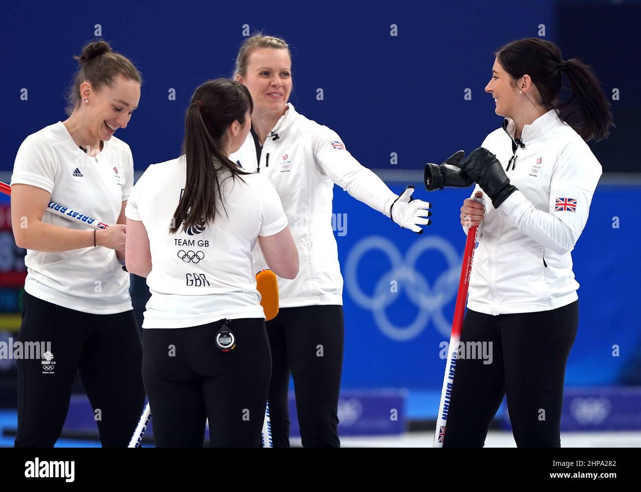 Great Britain's Jennifer Dodds, Hailey Duff, Vicky Wright and Eve Muirhead in the Women's Gold ...